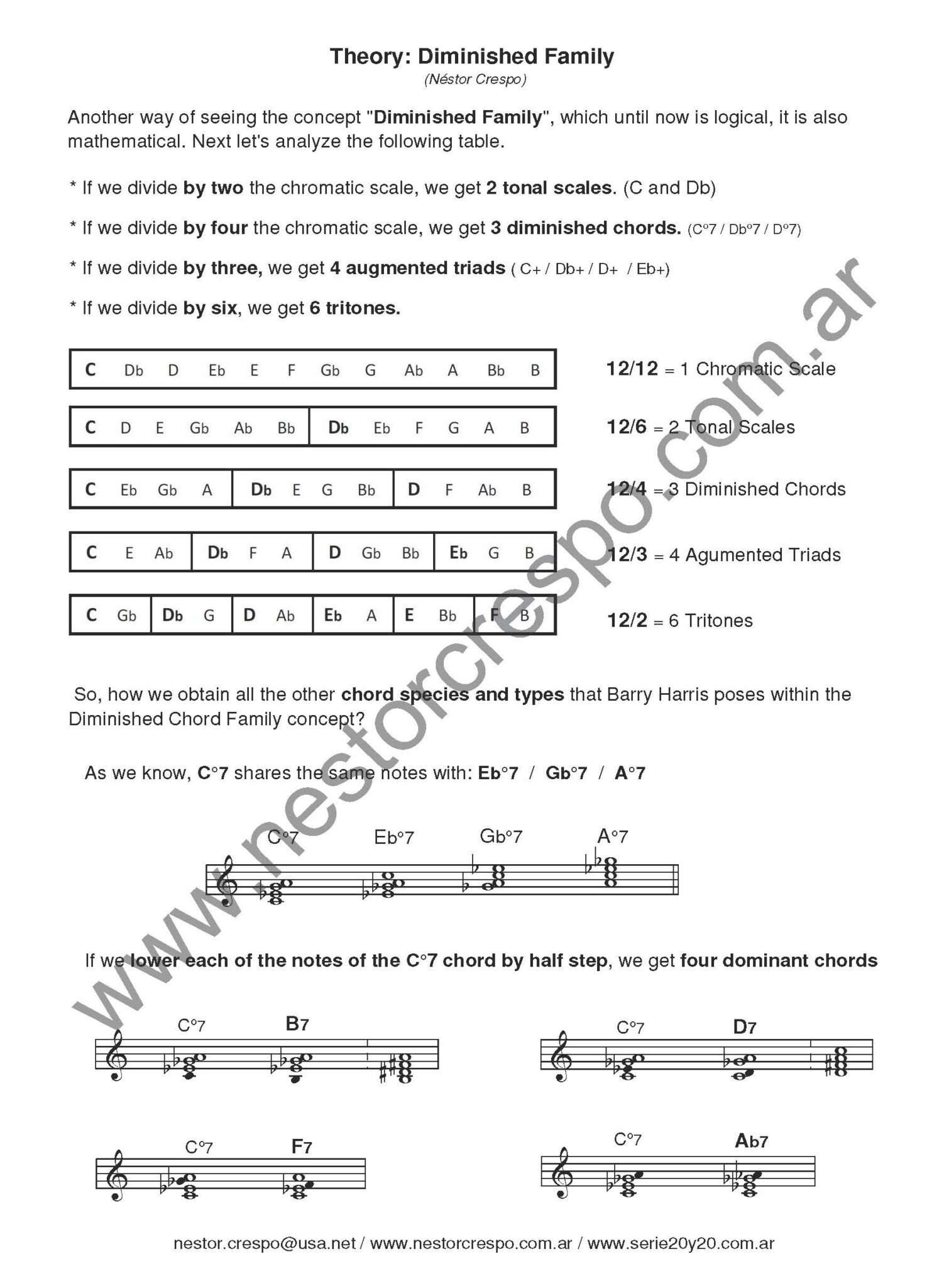 THEORY / THE HARMONIC METHOD OF BARRY HARRIS – Volume 1 FREE VERSION ...
